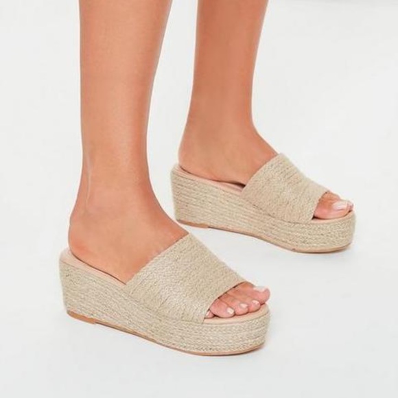 Missguided | Shoes | Missguided Camel Jute Flatform Sandal | Poshmark